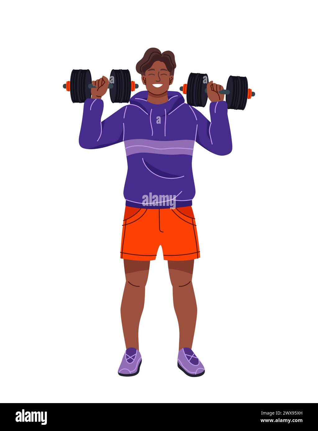 Person doing physical activity vector illustration Stock Vector Image ...