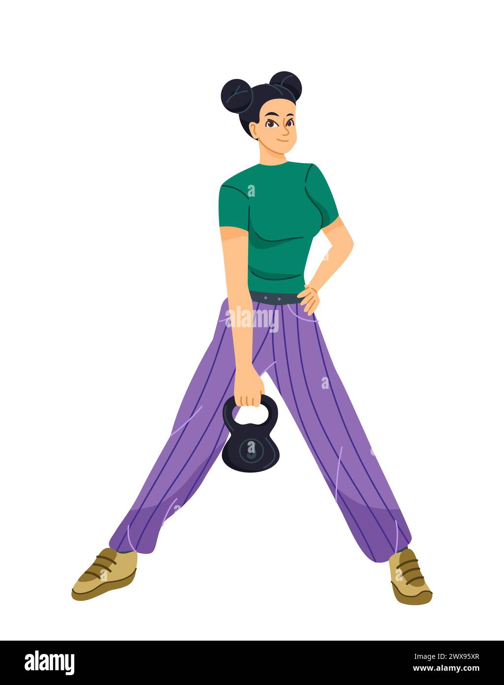 Person doing physical activity vector illustration Stock Vector Image ...