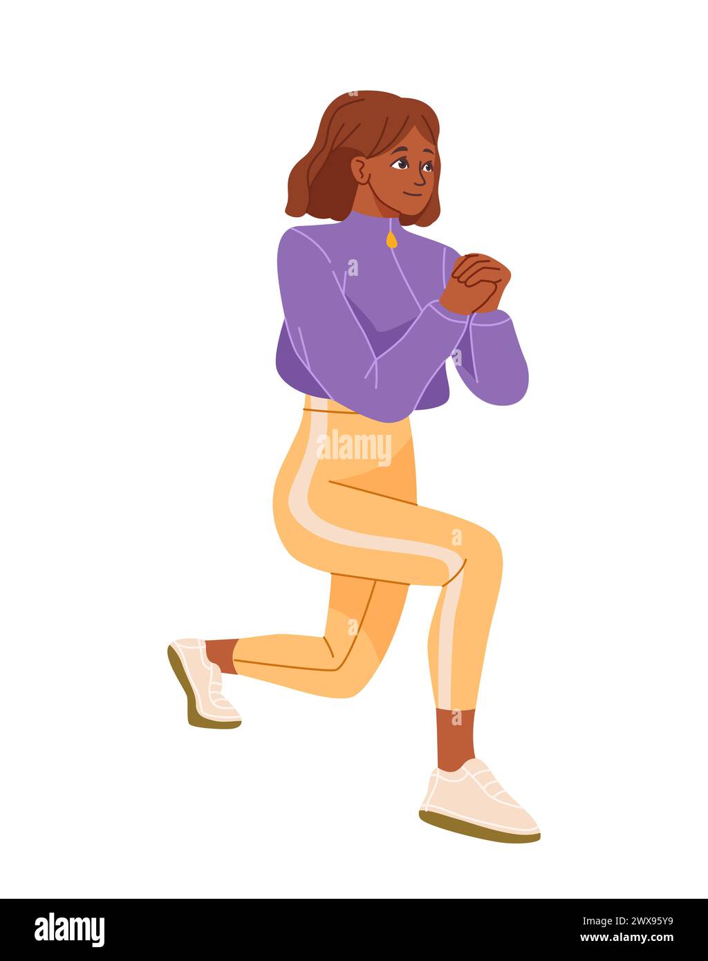 Person doing physical activity vector illustration Stock Vector Image ...