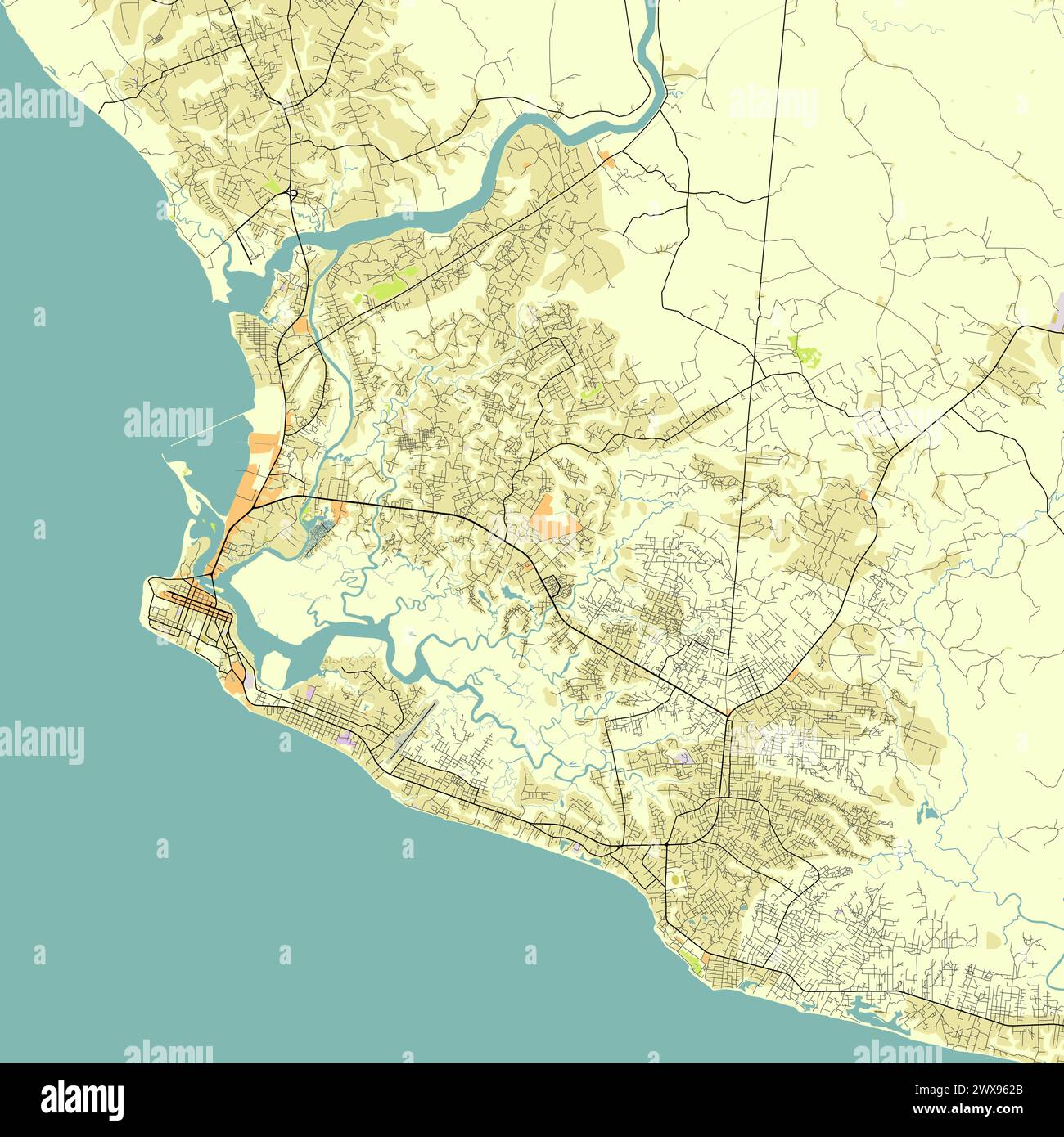 Monrovia map hi-res stock photography and images - Alamy