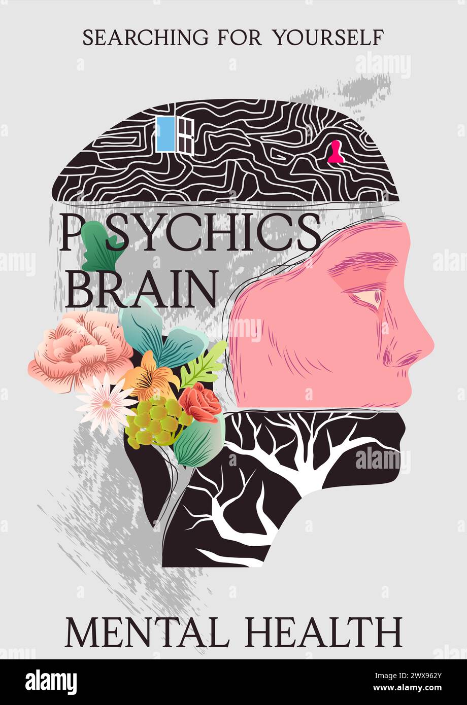 Mental health vector poster Stock Vector Image & Art - Alamy