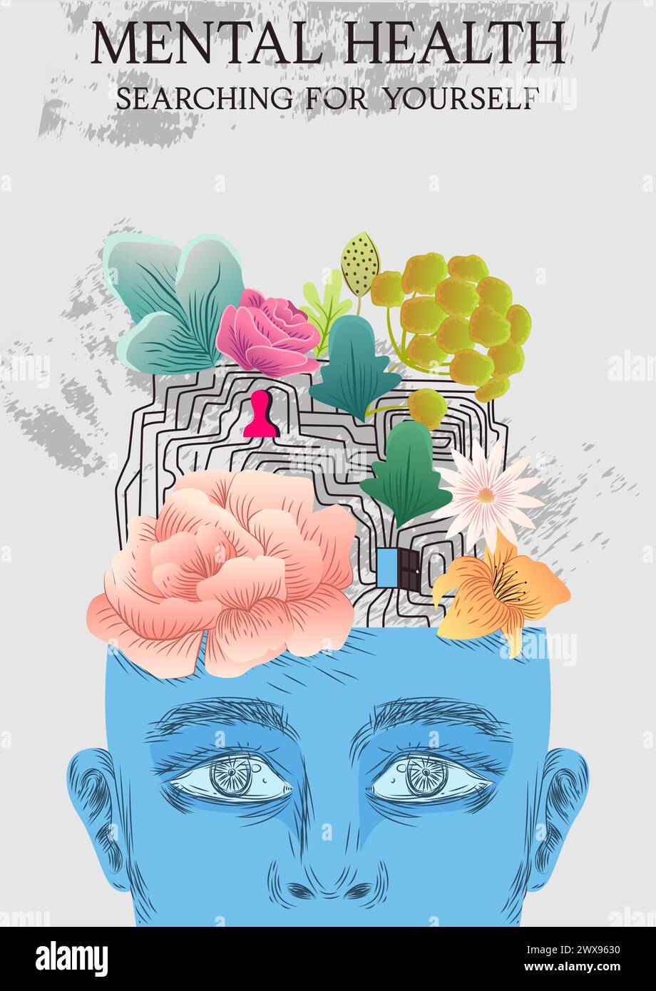 Mental health vector poster Stock Vector Image & Art - Alamy