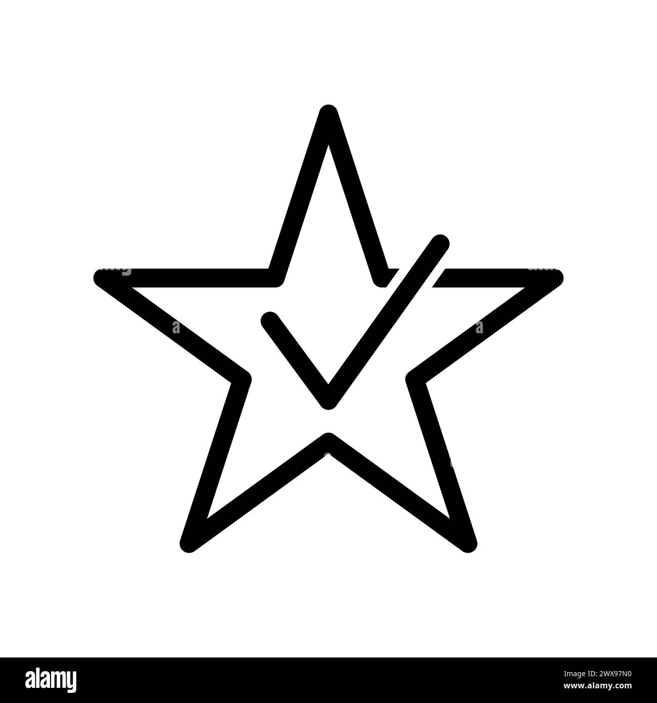 Check mark star icon. Approval rating symbol. Quality assurance sign. Vector illustration. EPS ...