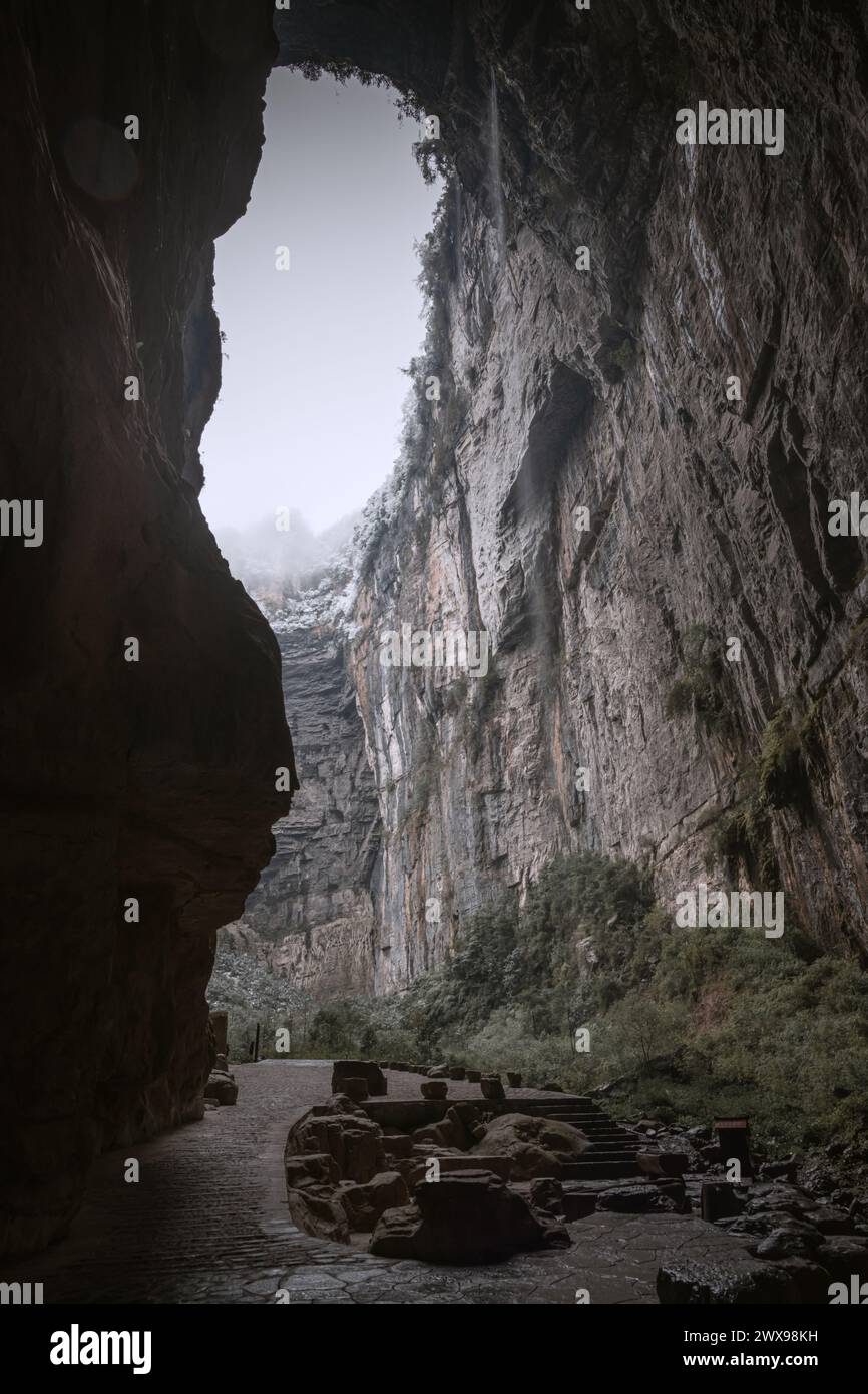 Three Natural Bridges place in Wulong, China. This place is one of the ...