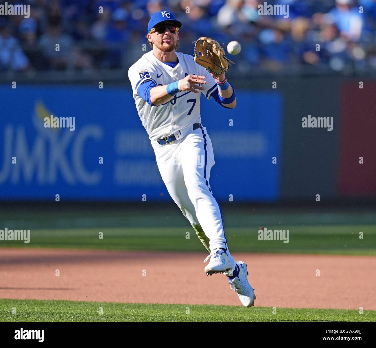 MAR 28, 2024: Kansas City Royals shortstop Bobby Witt Jr. (7) makes a ...