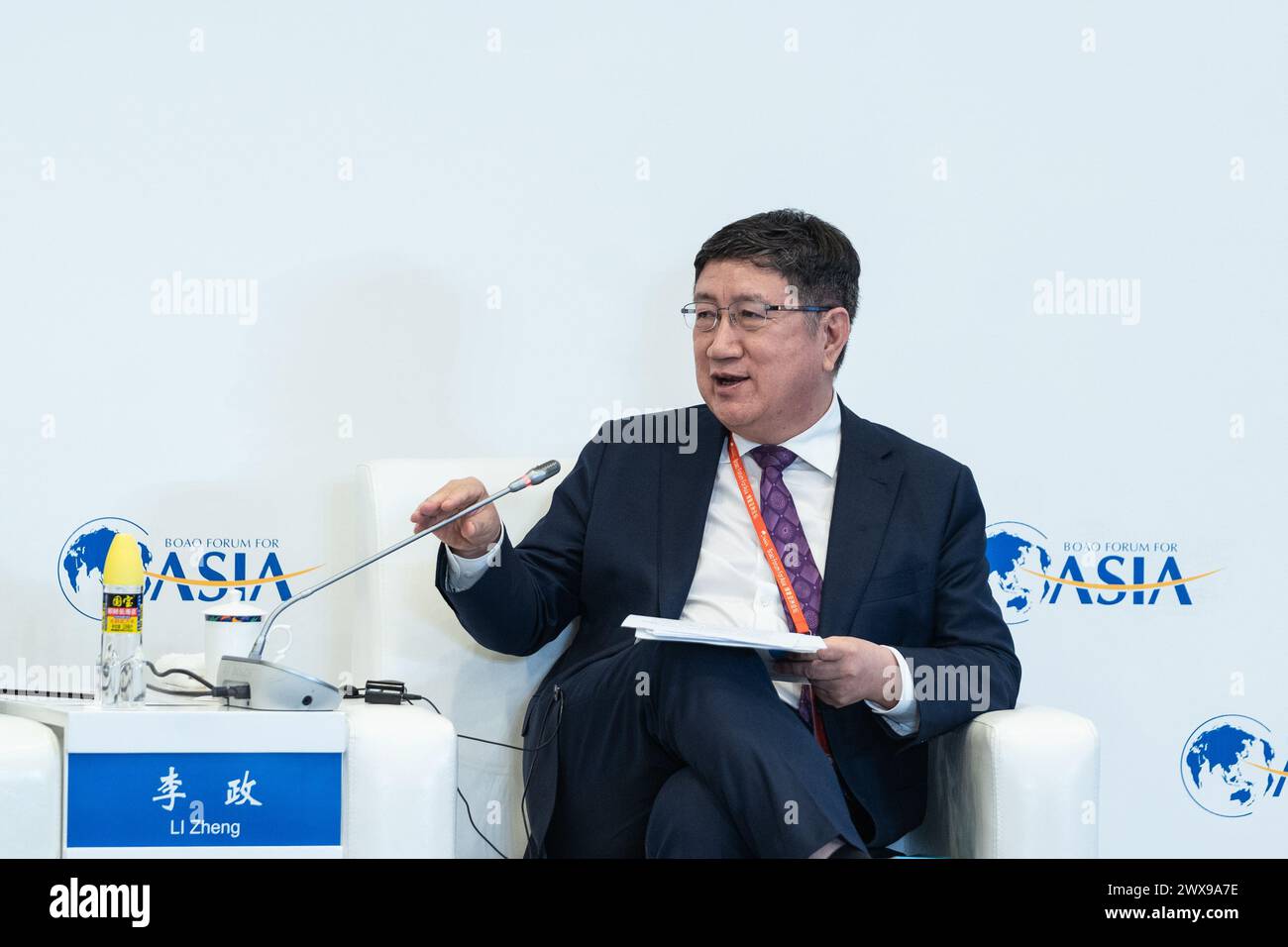 Boao, China's Hainan Province. 28th Mar, 2024. Li Zheng, president of the Institute of Climate ...