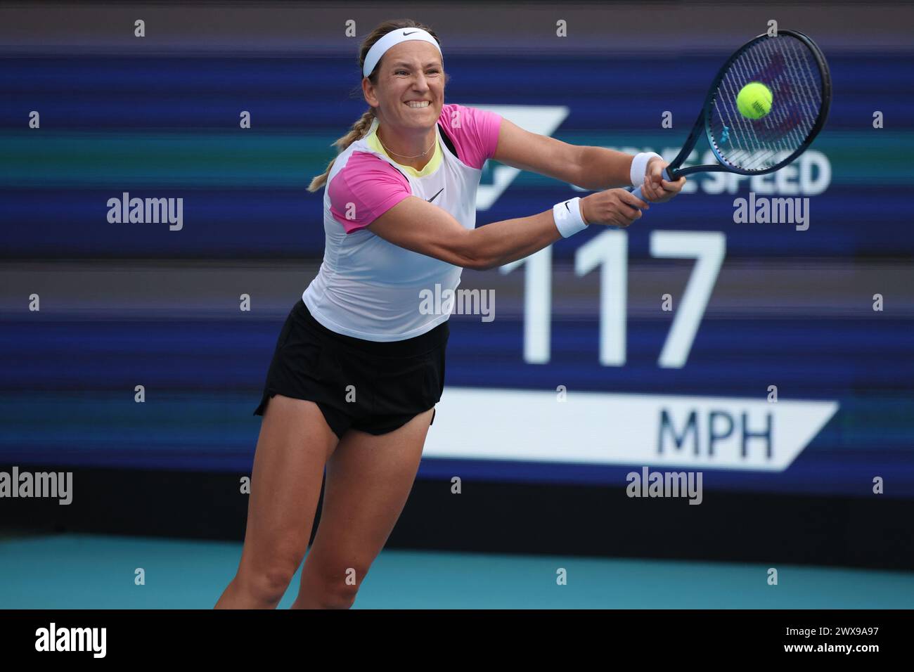 MIAMI GARDENS, FLORIDA - MARCH 28: Elena Rybakina from Kazakhstan ...