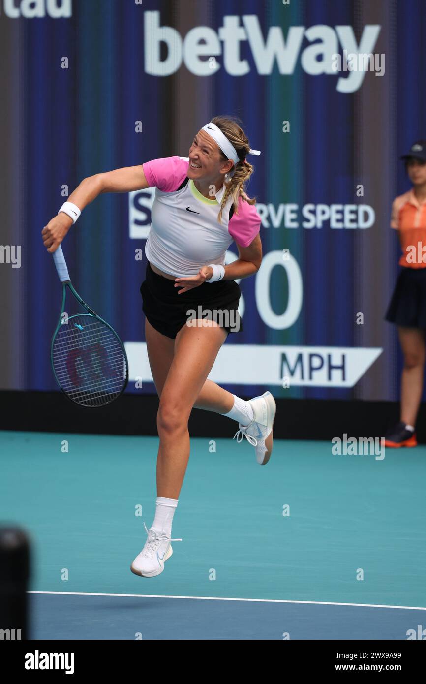MIAMI GARDENS, FLORIDA - MARCH 28: Elena Rybakina from Kazakhstan ...