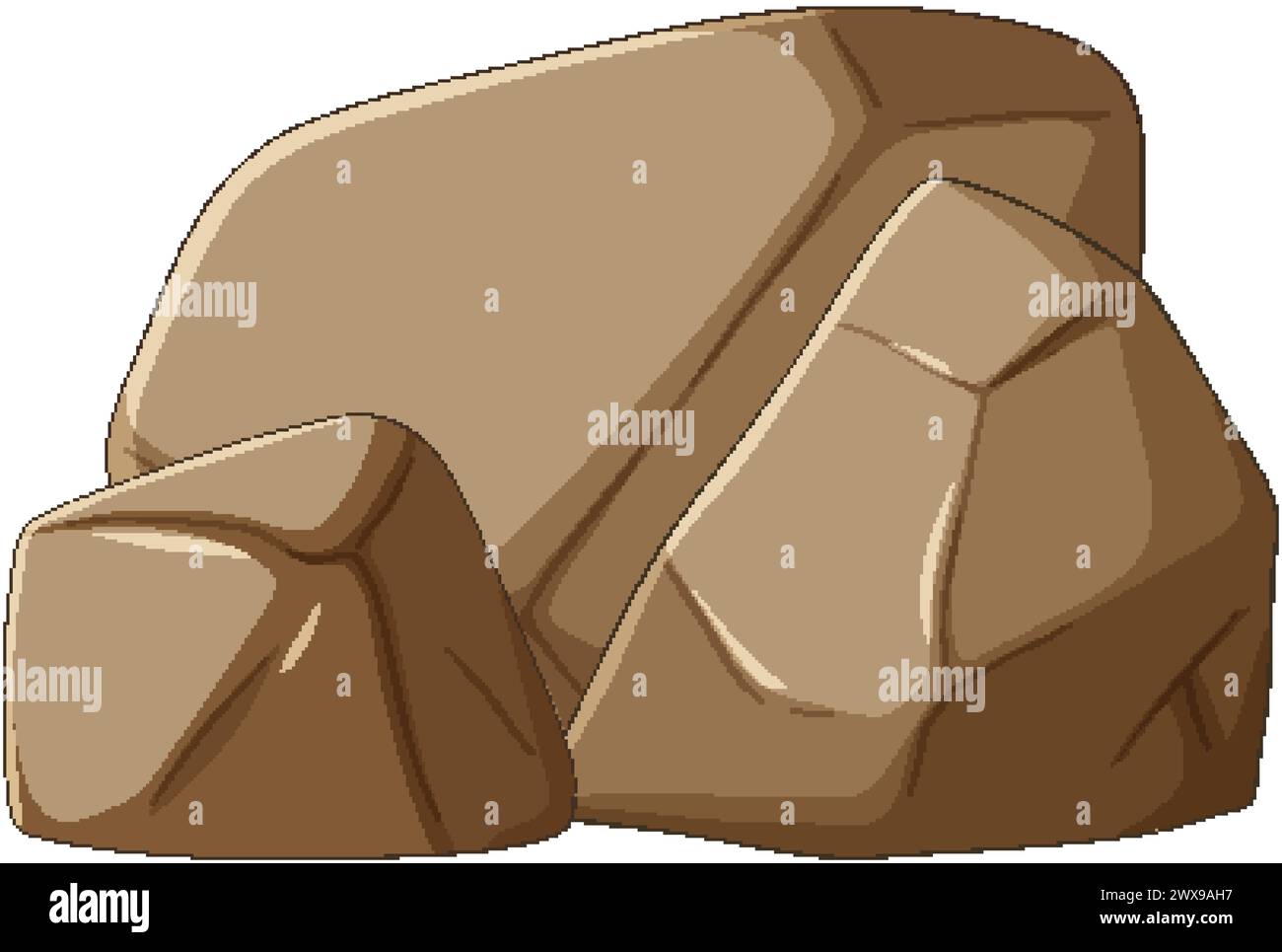 Three stylized cartoon rocks in vector format Stock Vector Image & Art ...