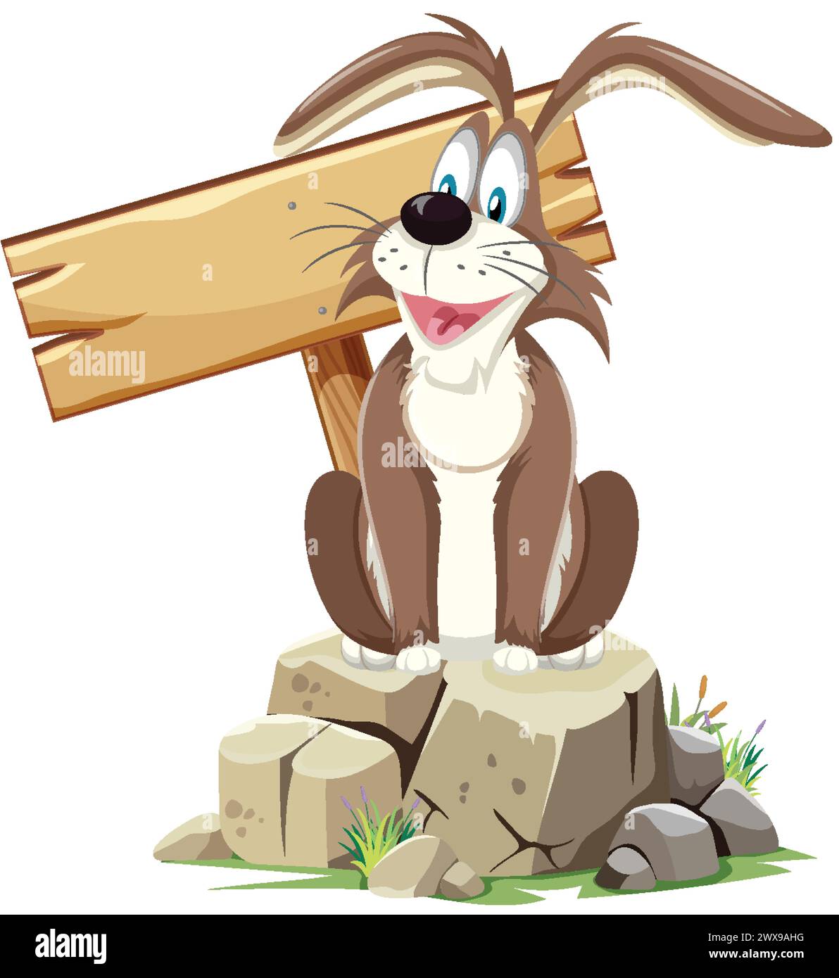 Dog on the rocks Stock Vector Images - Alamy