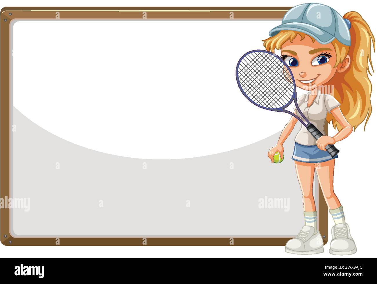 Girl holding tennis racket Stock Vector Images - Alamy