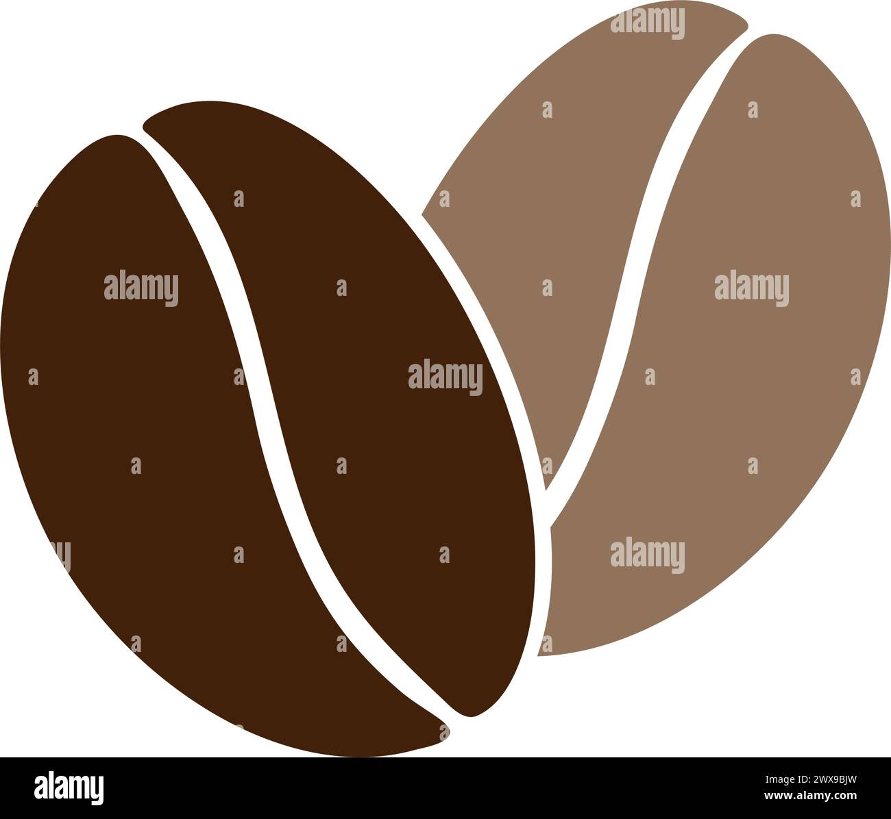 Coffee beans in trendy dark and soft brown Logo Sticker Pointer Coffee ...
