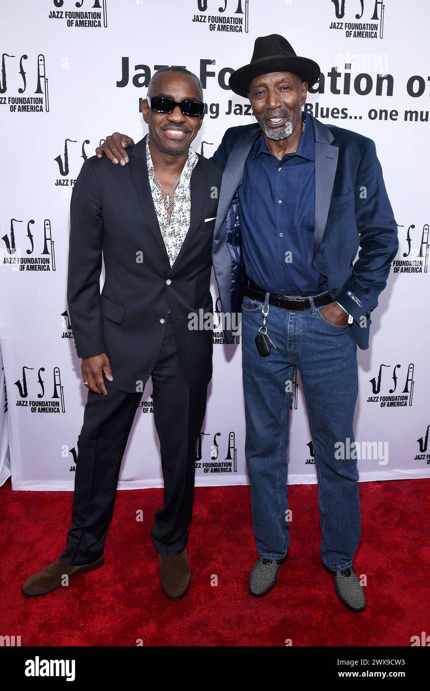 New York, USA. 28th Mar, 2024. (L-R) Steve Jordan and Ts Monk attend ...