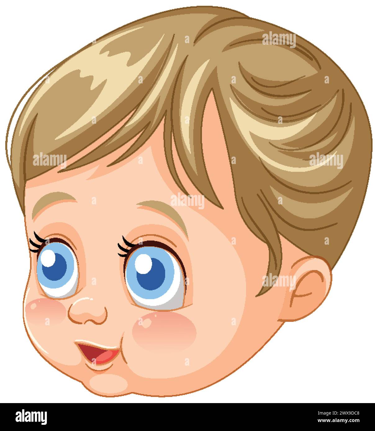 Cute animated infant with big blue eyes Stock Vector Image & Art - Alamy