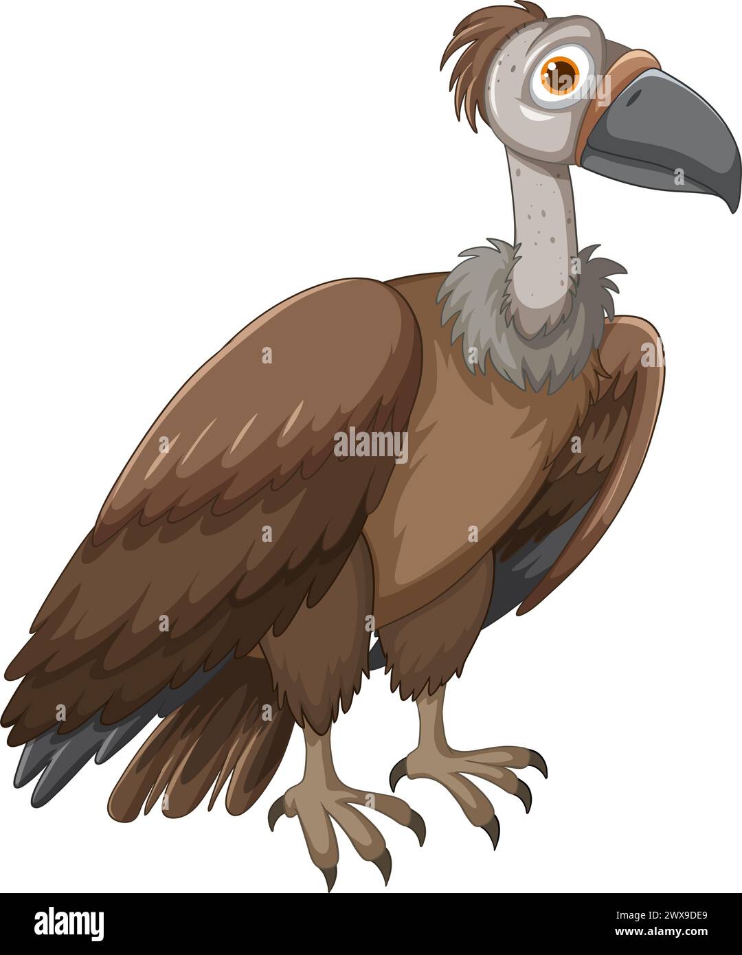 Colorful vector illustration of a cartoon vulture Stock Vector Image ...