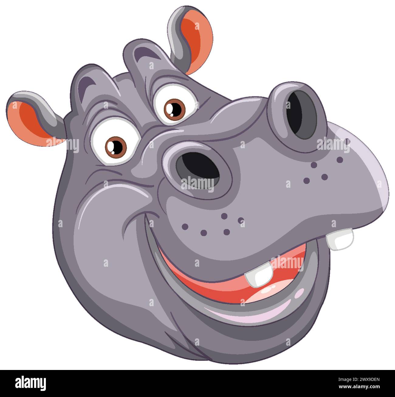 Vector illustration of a smiling hippo face Stock Vector Image & Art ...