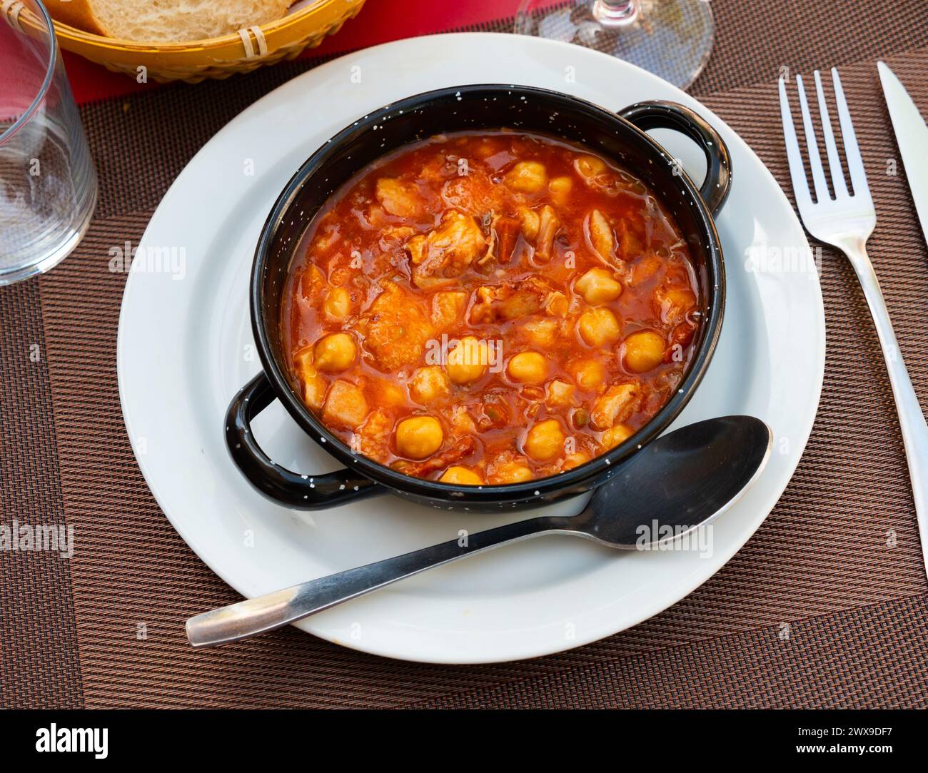 Nice plate of callos a la catalana served with chickpeas and chorizo ...