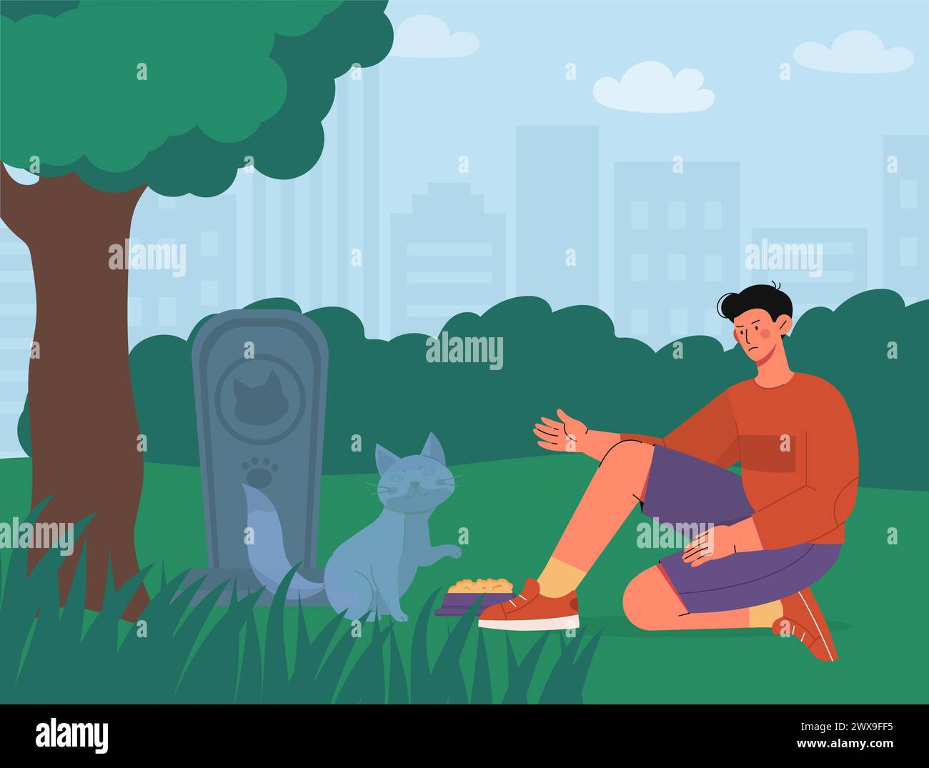 Man with dead cat vector Stock Vector Image & Art - Alamy