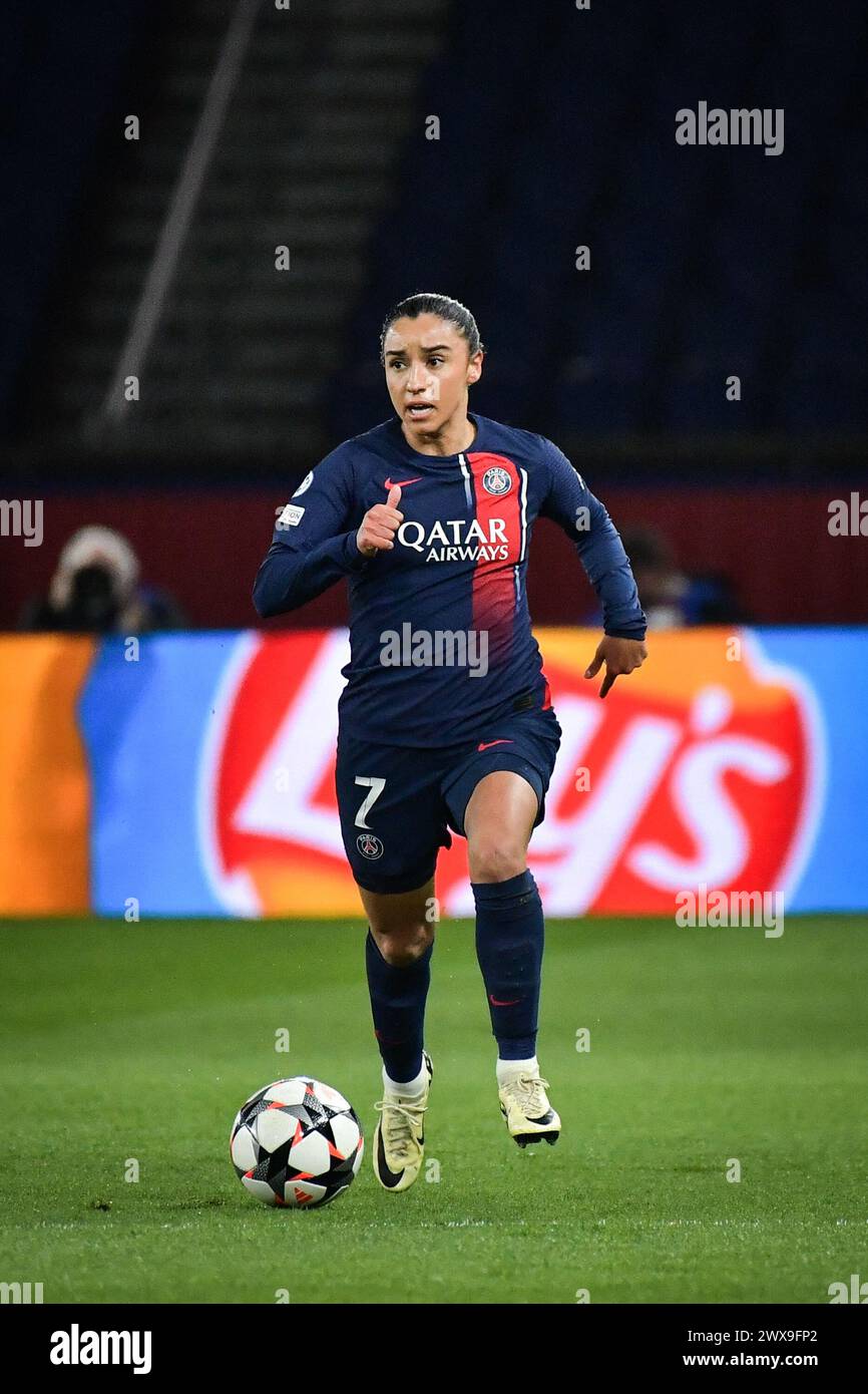 Paris, France. 28th Mar, 2024. Paris Saint-Germain's defender Sakina ...
