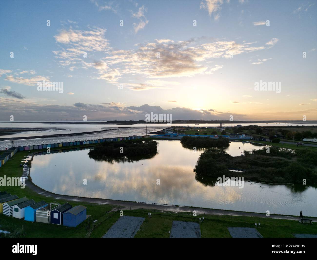 Scenic sunset over lake colorful hi-res stock photography and images ...