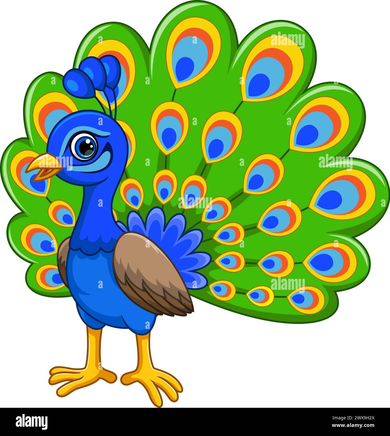 Cartoon peacock hi-res stock photography and images - Alamy