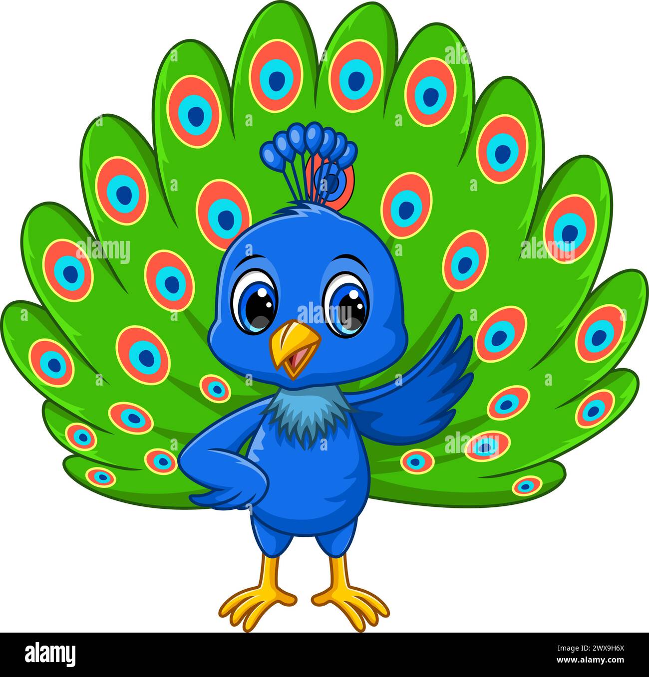 Cartoon peacock hi-res stock photography and images - Alamy
