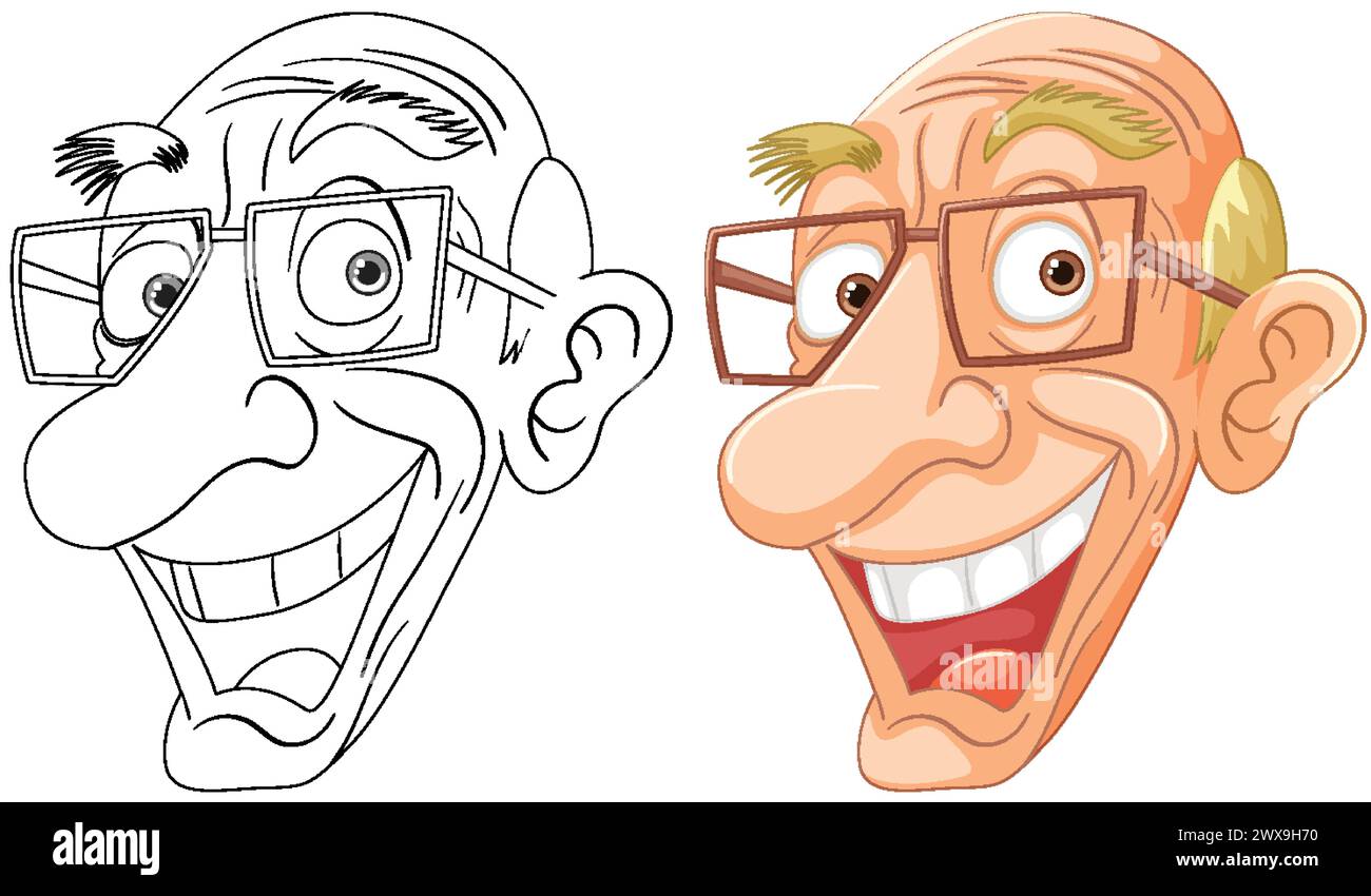 Two cartoon faces showing contrasting emotions Stock Vector Image & Art ...