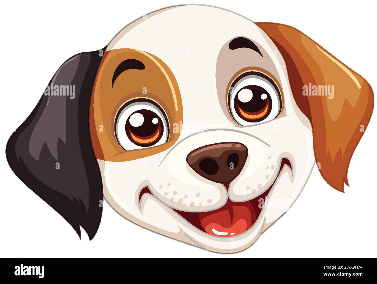 Cartoon of a happy, smiling puppy face Stock Vector Image & Art - Alamy