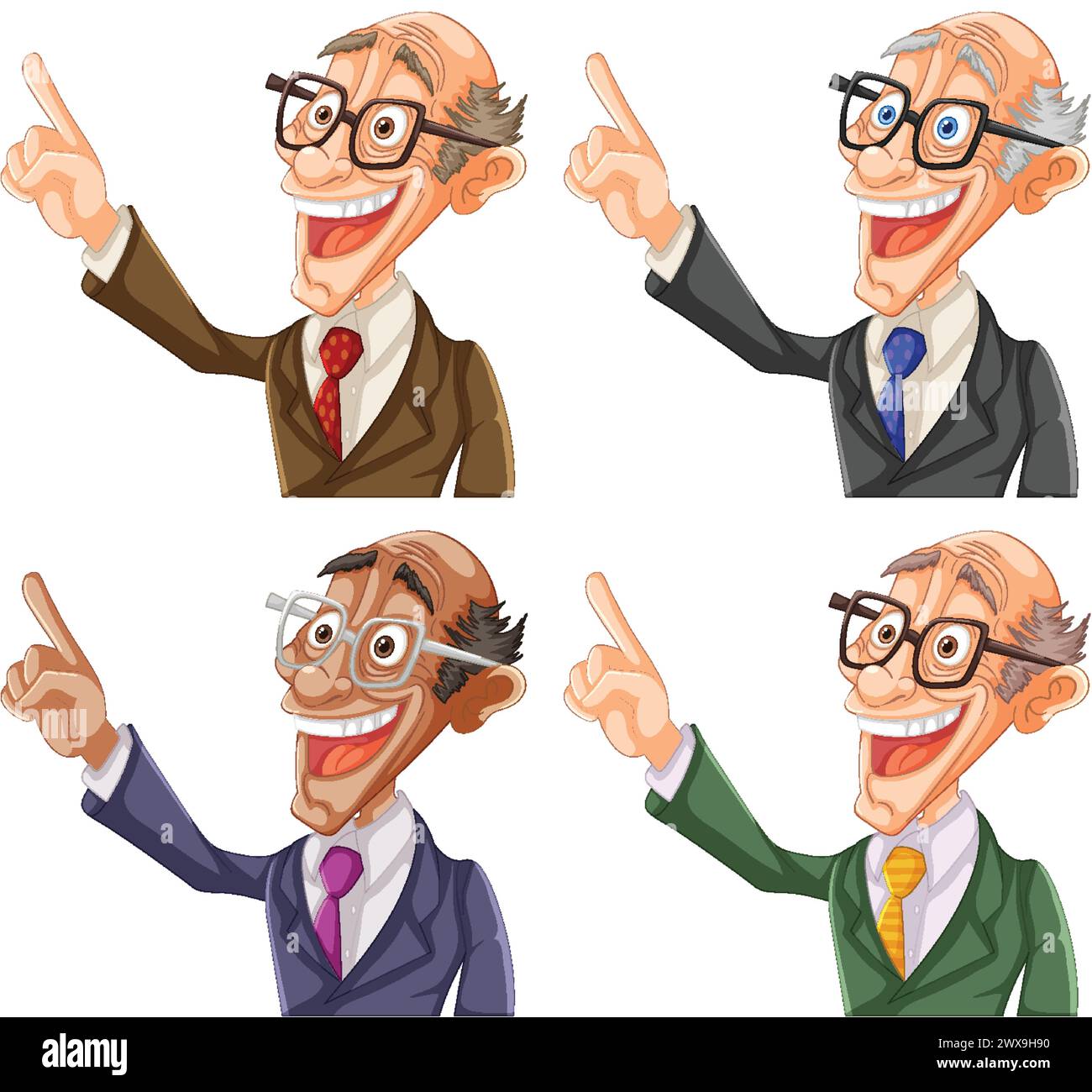Four cartoon businessmen gesturing with enthusiasm Stock Vector Image ...