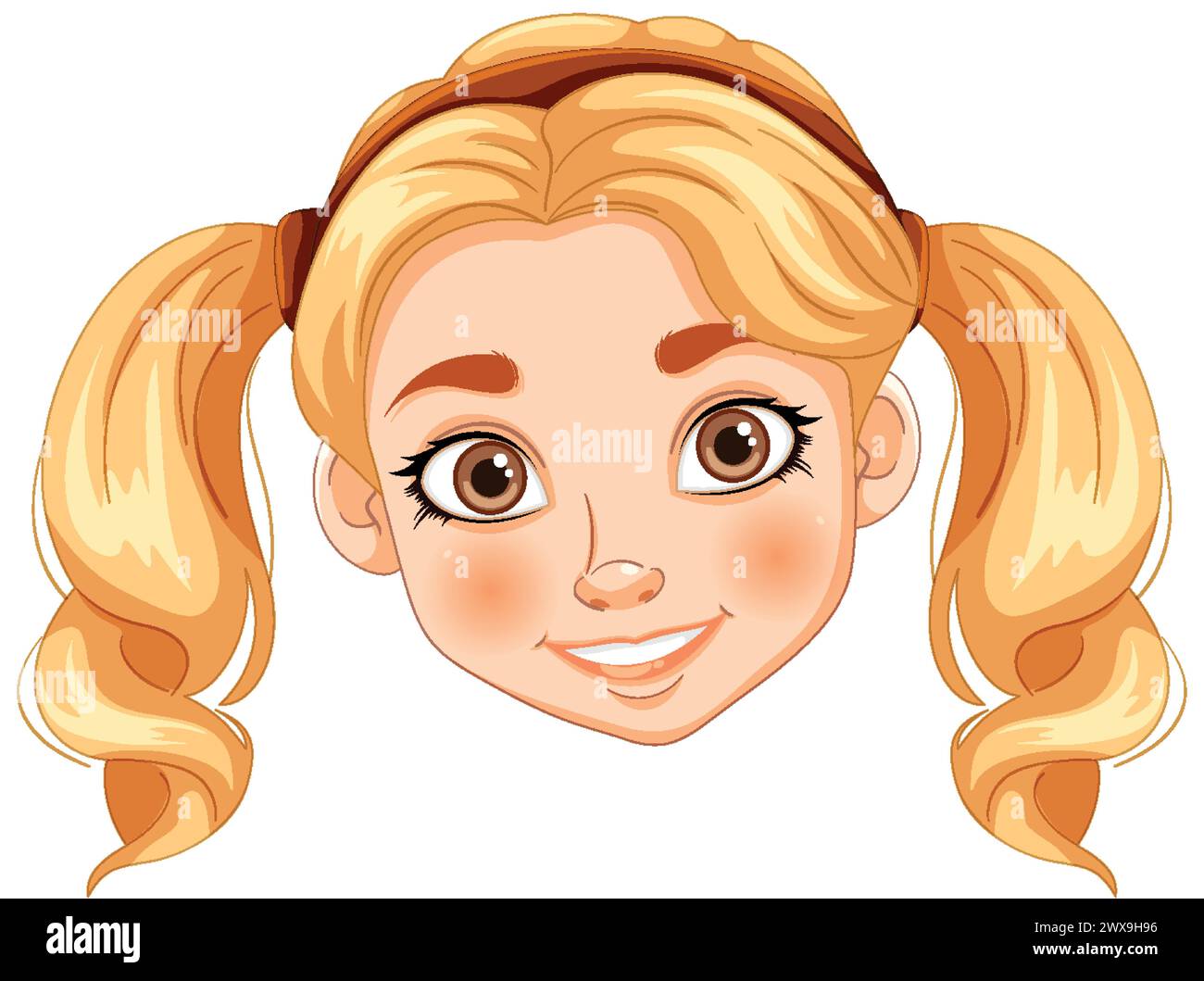 Vector illustration of a cheerful young girl Stock Vector Image & Art ...