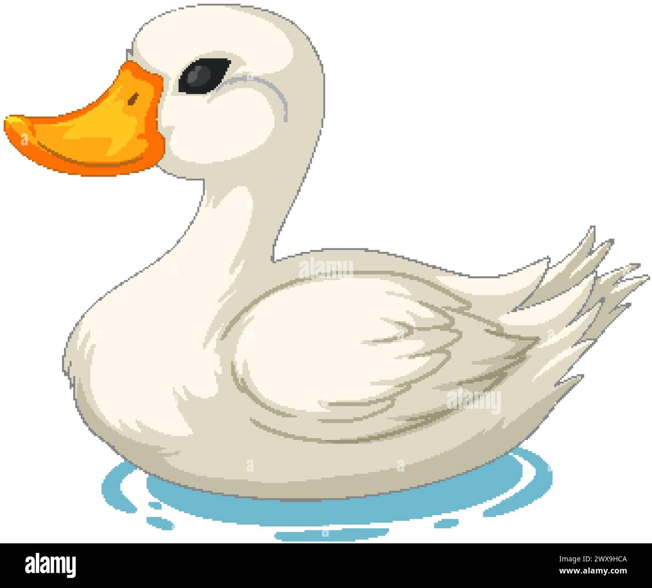 Vector graphic of a duck floating peacefully Stock Vector Image & Art ...
