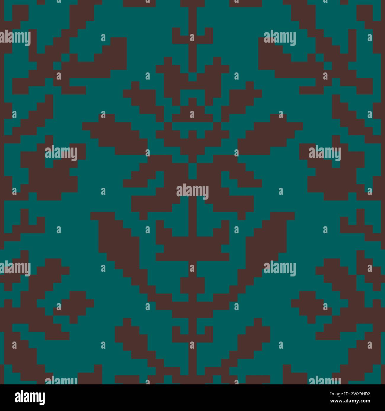 Teal Pixel Symmetry Tile vector Stock Vector Image & Art - Alamy