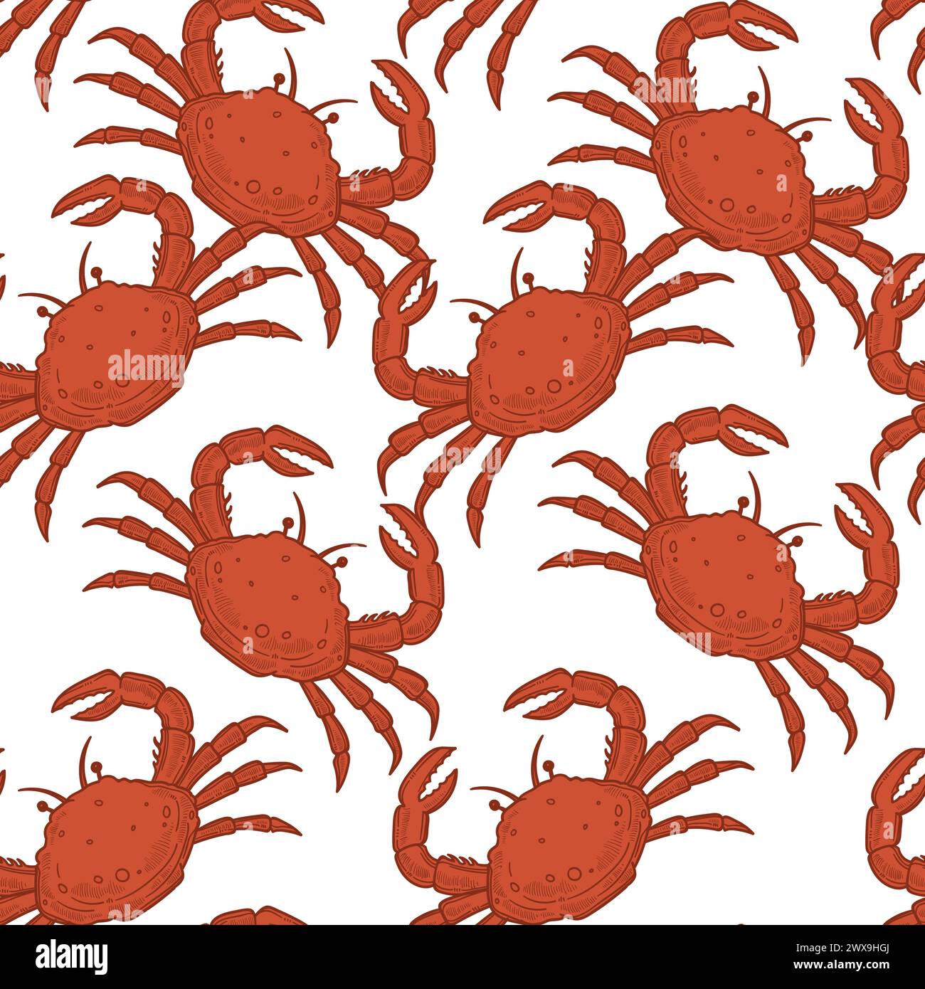 Seamless pattern with red crabs hi-res stock photography and images - Alamy