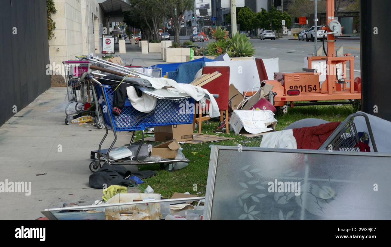 Los Angeles, California, USA 28th March 2024 Homeless Tent Camp on ...