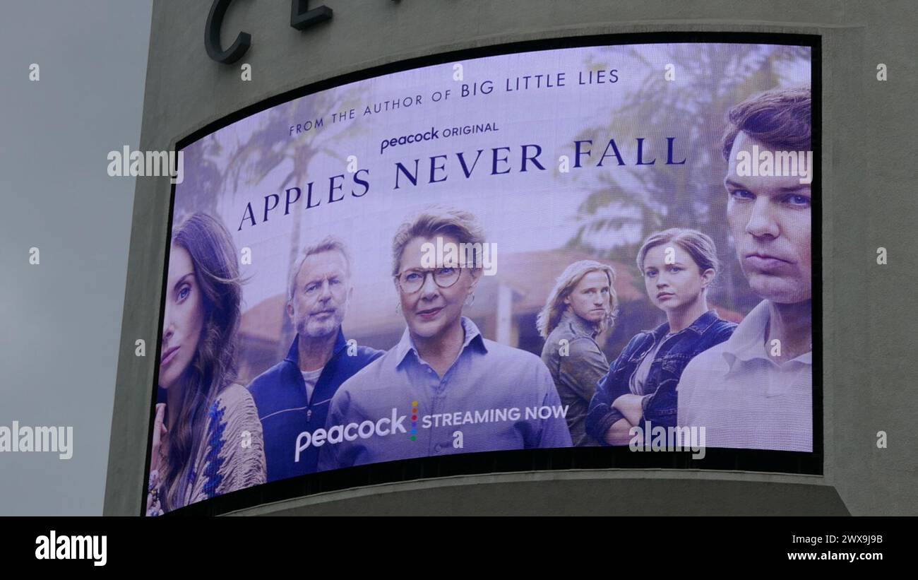 Los Angeles, California, USA 28th March 2024 Annette Bening Apples Never Fall Billoard on March ...