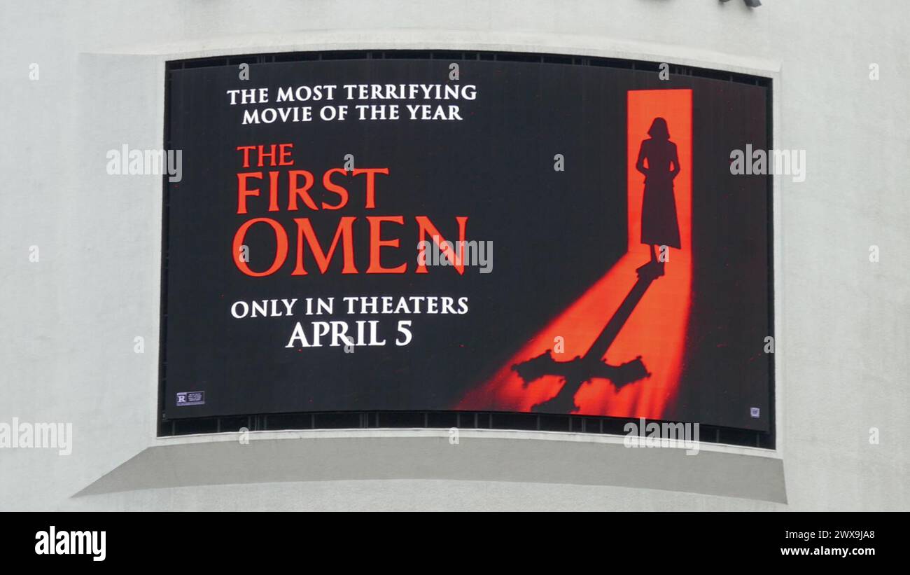 Los Angeles, California, USA 28th March 2024 The First Omen Billboard ...