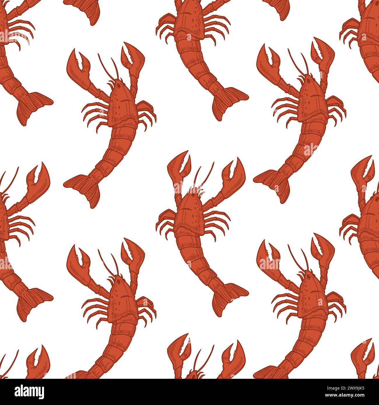 Red Lobster Seamless Pattern vector Stock Vector Image & Art - Alamy