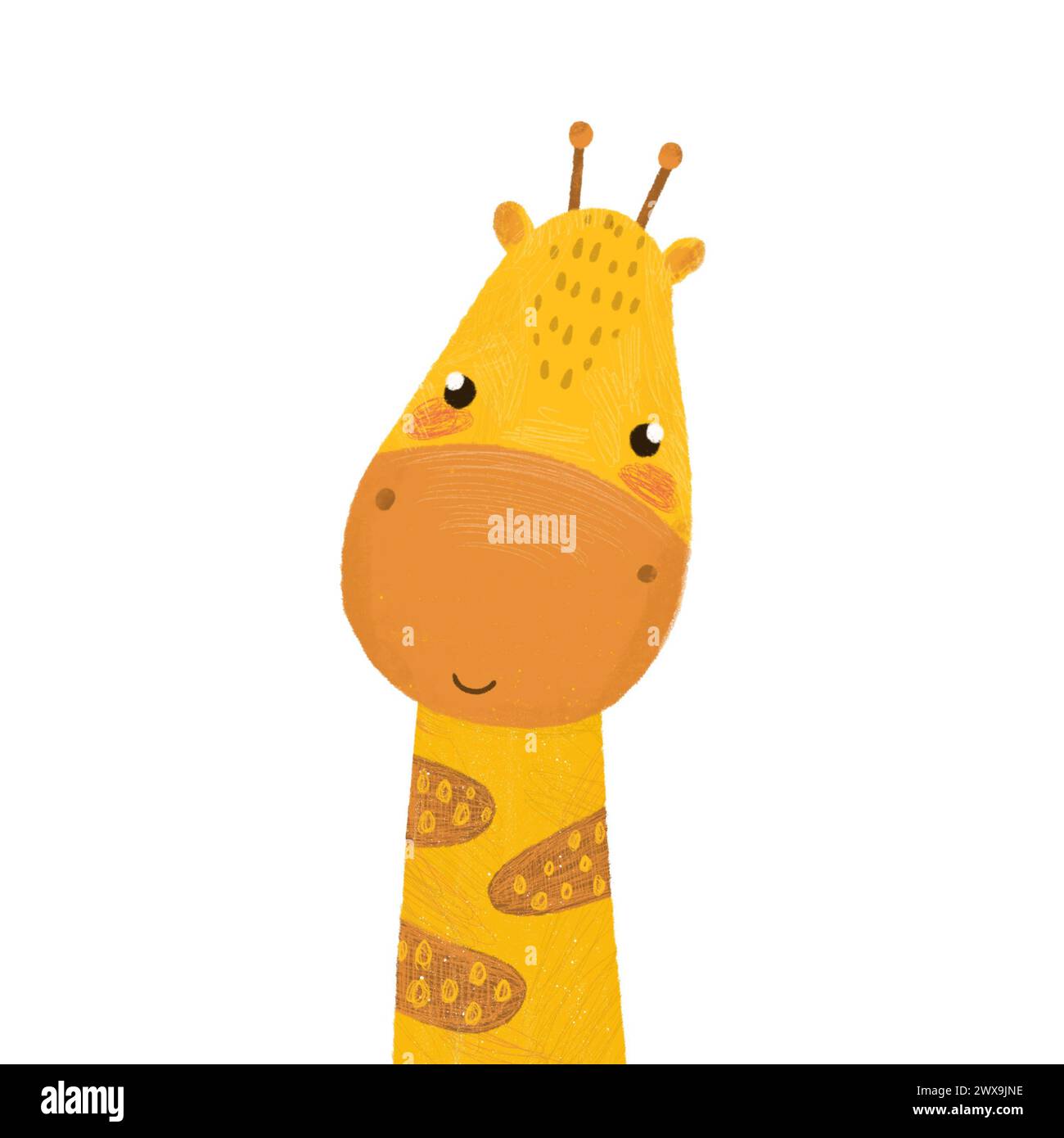 Cute giraffe character in cartoon style, stylized giraffe character ...