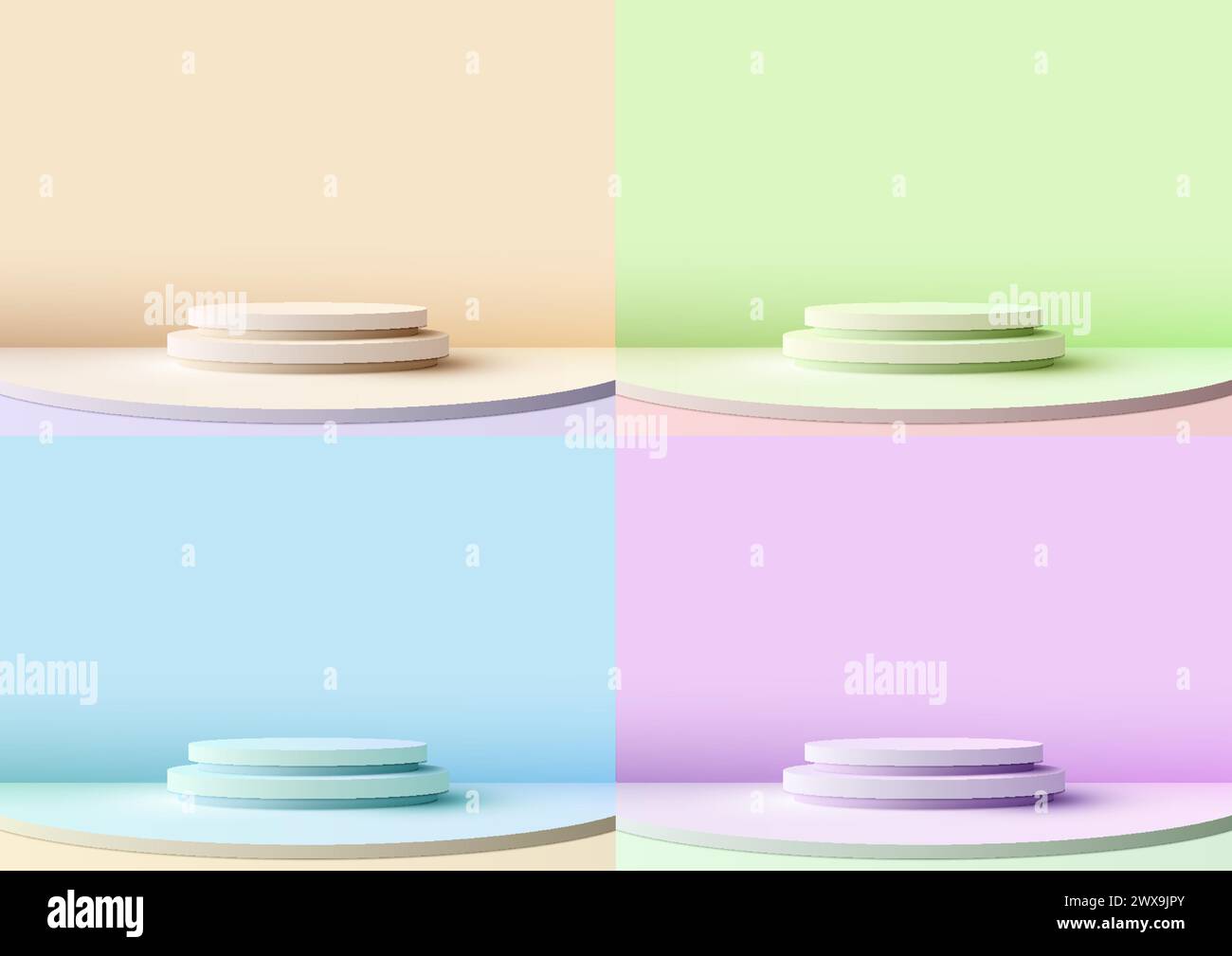3D realistic pastels podium on soft background. It's perfect for ...