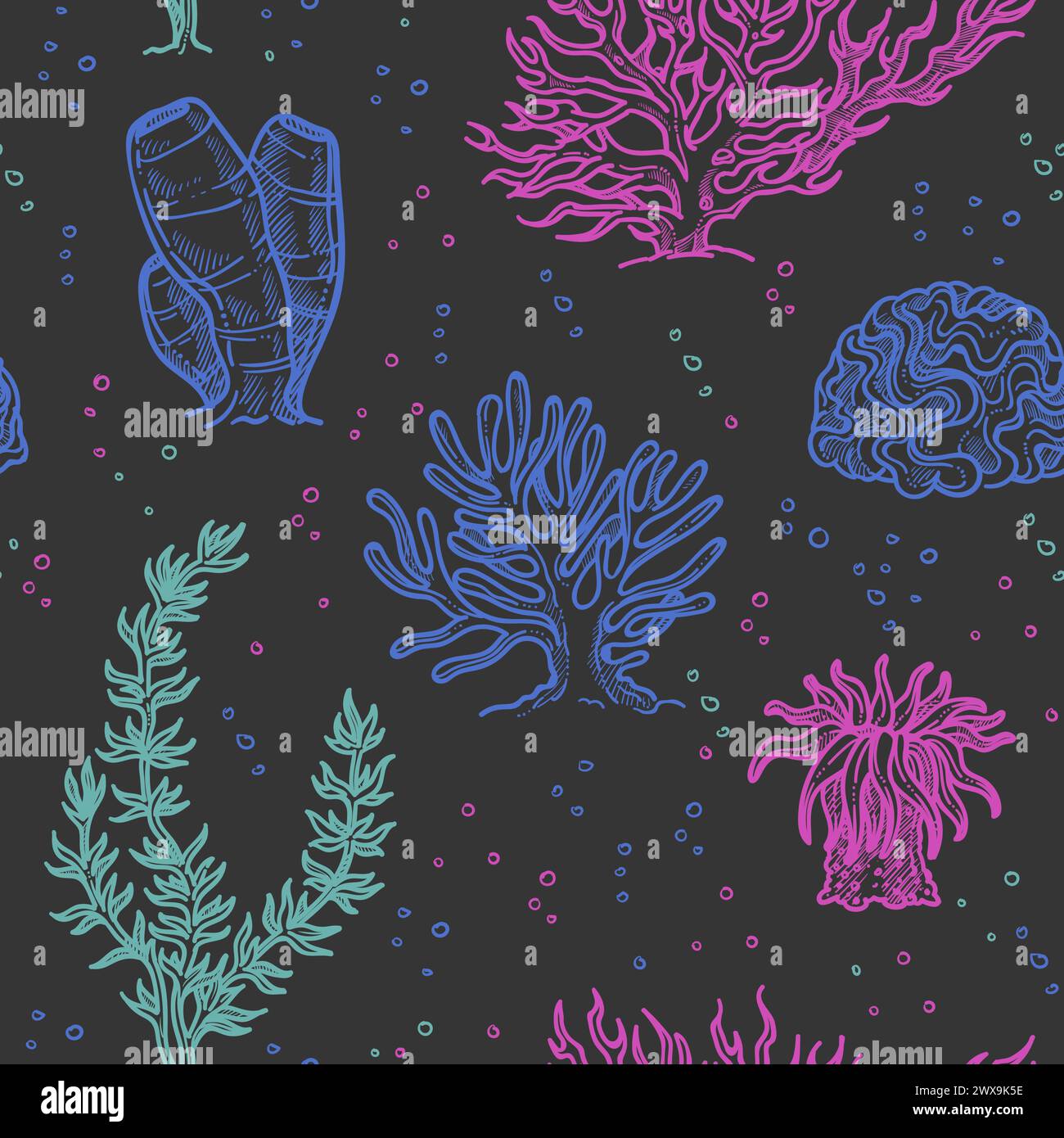 Luminous Aquatic Vegetation Background vector Stock Vector Image & Art ...