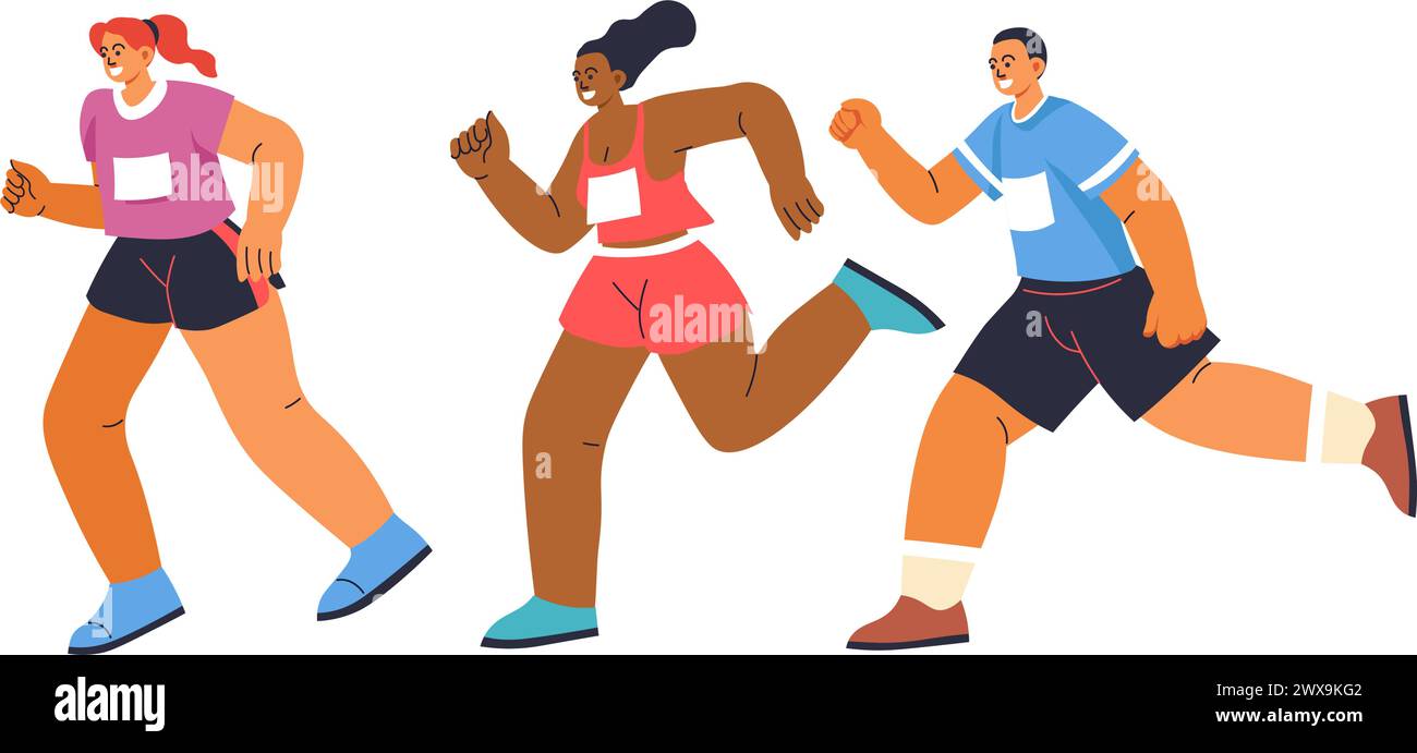 Running Group Dynamic Sport Illustration Stock Vector Image & Art - Alamy