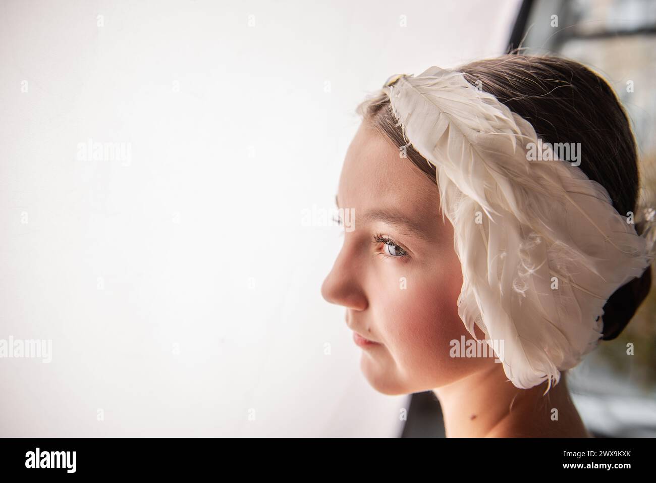 Close up portrait of Ballerina Dreamscape. Young girls moment of repose ...