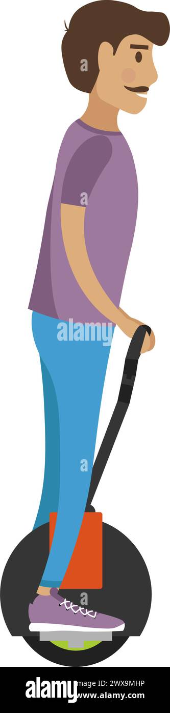 Man riding hoverboard vector icon isolated on white Stock Vector Image ...