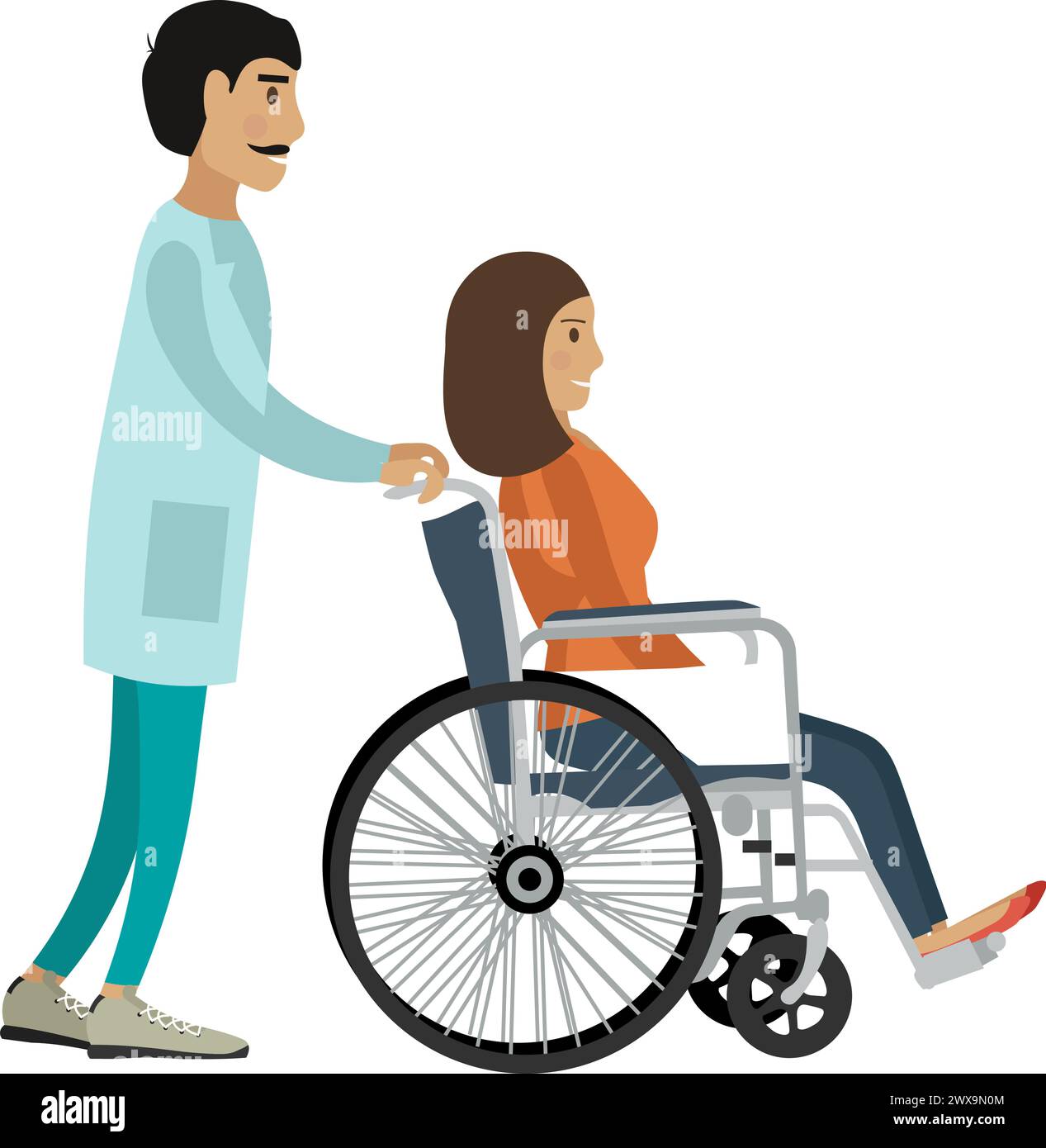 Caring nurse patient hospital Stock Vector Images - Alamy