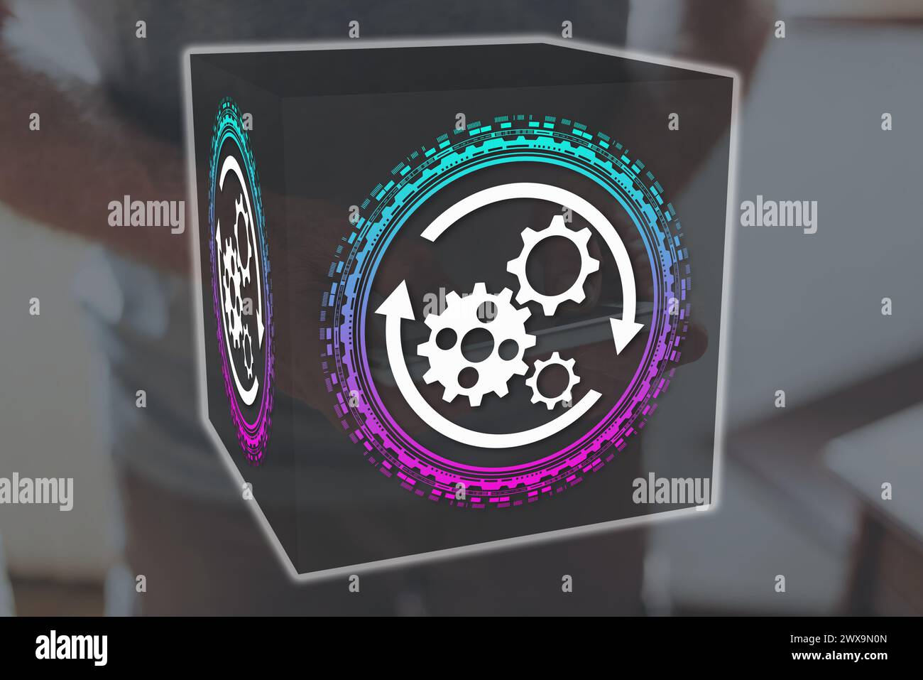 Automation concept illustrated by a picture on background Stock Photo ...