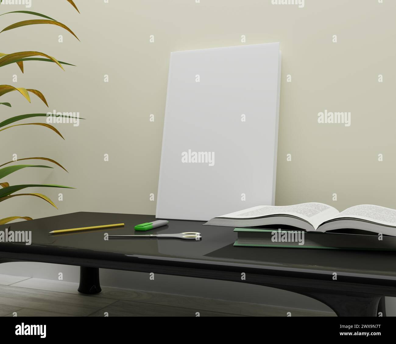 This A4 book mockup is a simple white book on a neutral background ...