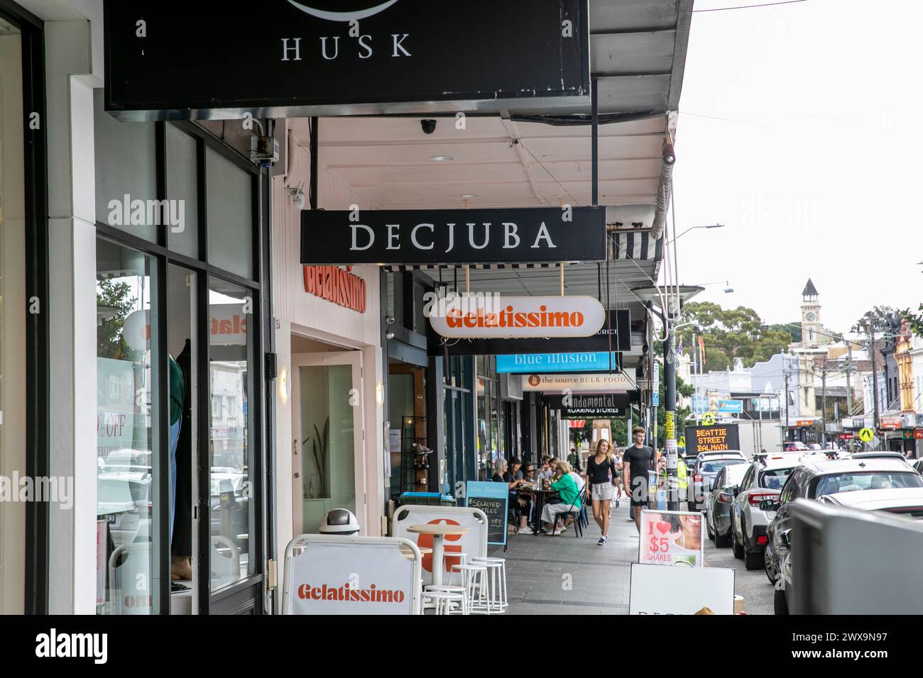 Balmain,suburb of Sydney Australia, high street shops and stores on ...