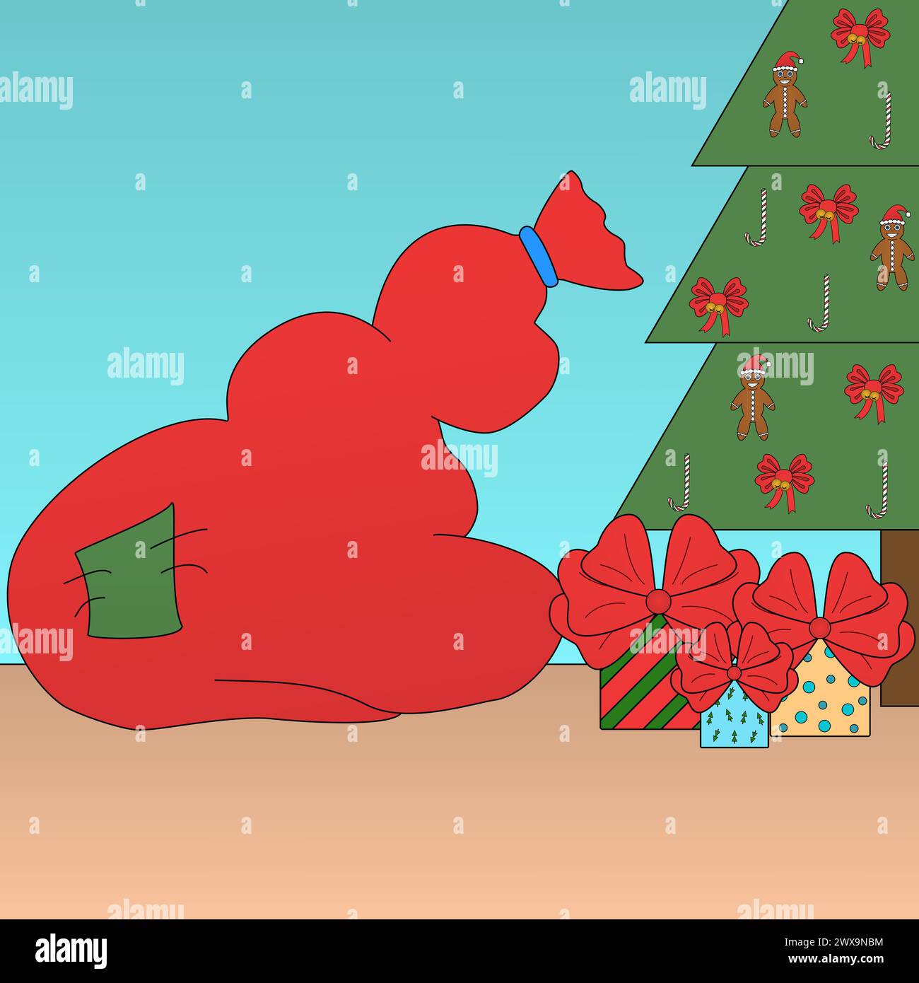Santa sack Stock Vector Images - Alamy