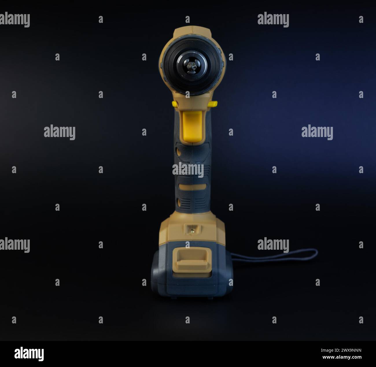 Cordless brushless screwdriver on black background Stock Photo - Alamy