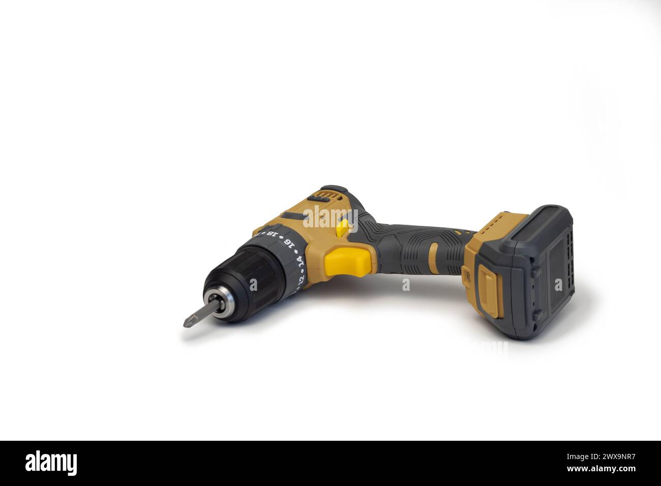 Cordless brushless screwdriver isolated on white background Stock Photo ...